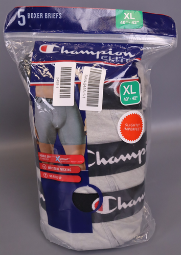 Champion Elite Men s Boxer Briefs 5-Pack All Day Comfort Double Dry XL ...