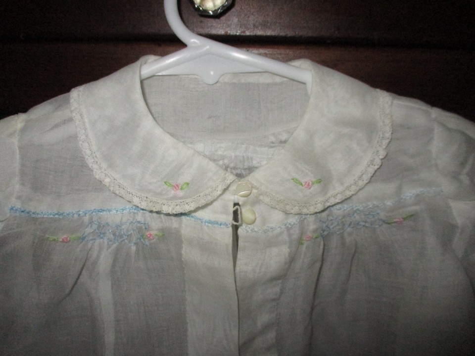Handmade Smocked and Embroidered White "Topper" Size L | eBay