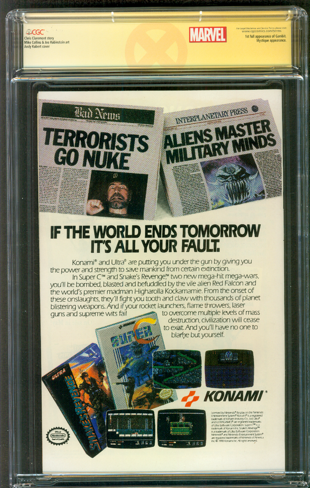 Uncanny X Men 266 CGC SS 9.6 Claremont 1st Gambit Andy Kubert art 8/ ...