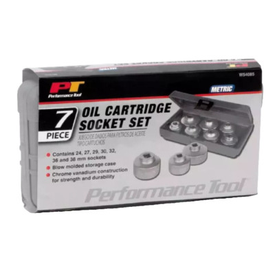 Performance Tool W54085 Oil Cartridge Socket Set- 24, 27, 29, 30, 32 ...