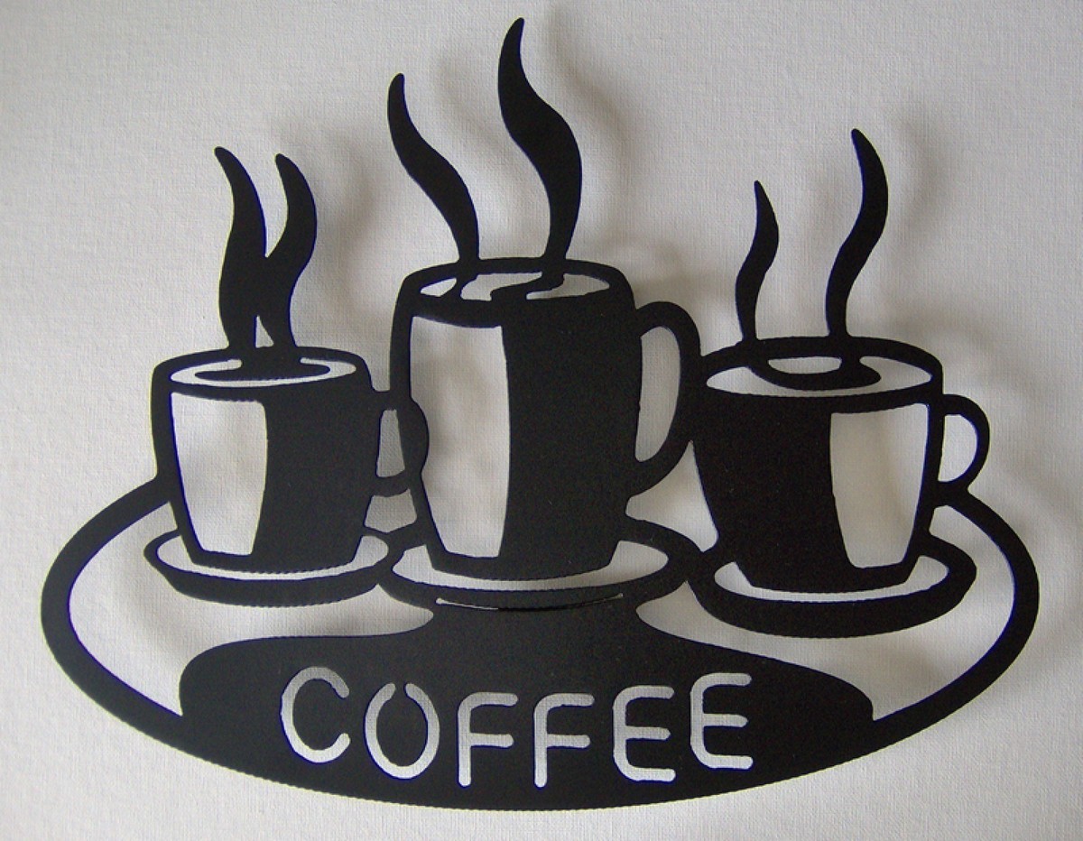 Coffee Cup Metal Wall Decor Modern Coffee Cup Metal Sign Cafe