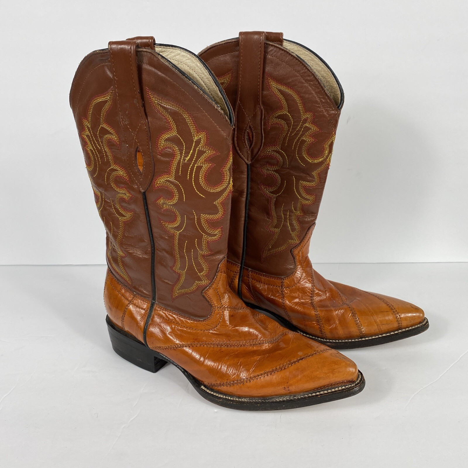 Gavilla Western Leather Eel Skin Boots Mens Cowboy Bo… - Gem