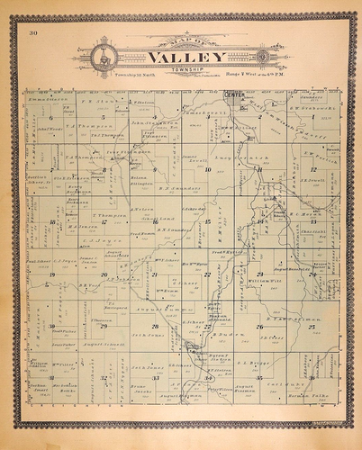 1903 Plat Map ~ VALLEY Twp., KNOX Co., NEBRASKA / CREIGHTON Twp. on ...