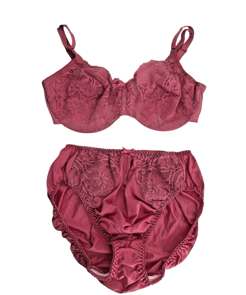 VTG OLGA Pink STRETCH Lace PANTIES Medium Second Skin 20047 YTK Bra 36D ...