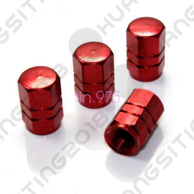 4pc Red Aluminum Tire/Wheel Air Pressure Valve Stem CAPS for Auto-Car ...