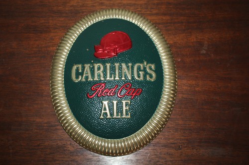 RARE Original 1930's era CARLING'S RED CAP Ale Beer Sign BASTIAN BROS ...
