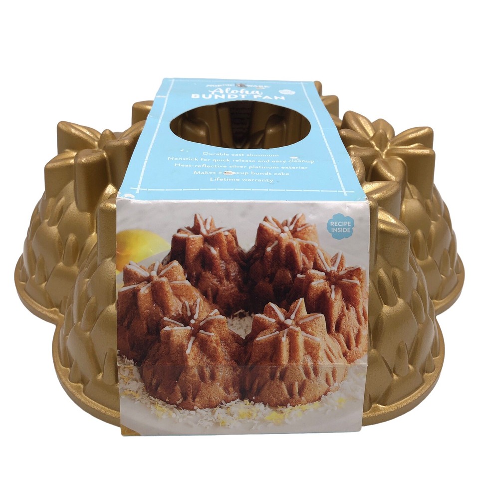 Nordic Ware Gold Aloha Pineapple Hawaii Bundt Cake Pan Cast Aluminum 10 ...