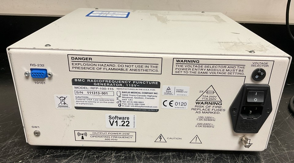 Baylis Medical Radiofrequency Puncture Generator RFP-100-115 | No Power ...