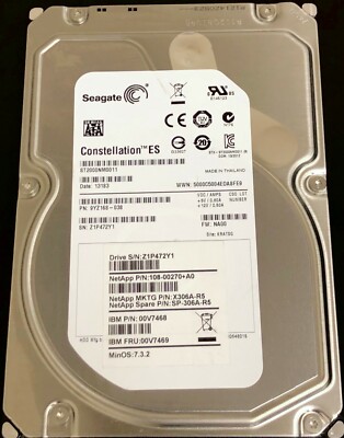 Seagate ST2000NM0011 / NetApp X306A-R5 2TB 7.2K 3.5" SAS HDD ...