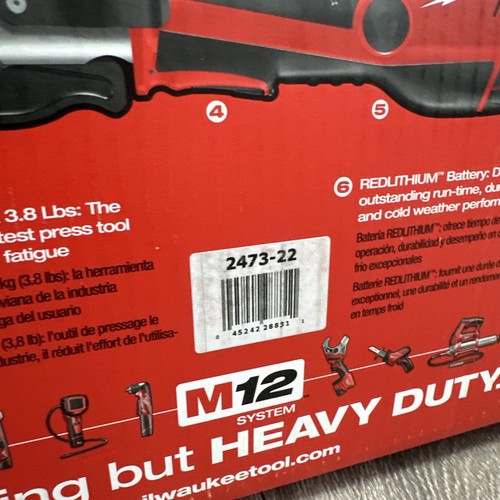 Milwaukee 2473-22 M12 Force Logic 1/2 in- 1 in. Cordless Press Tool Kit ...