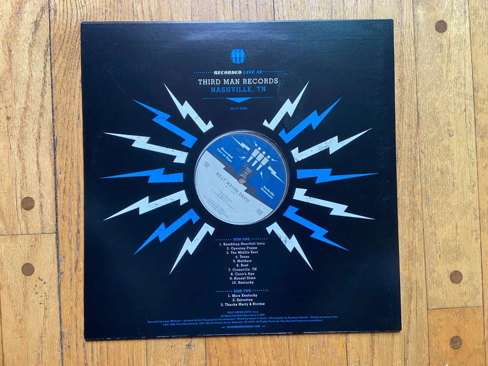 Billy Wayne Davis - Live At Third Man Records (LP, VG+) Third Man ...