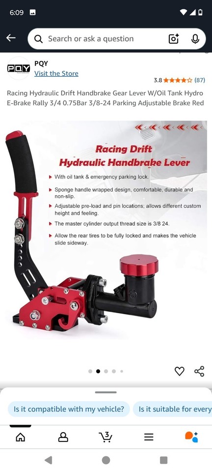 Racing Hydraulic Handbrake Drift Brake Gear Parking Break Lever Hydro E ...
