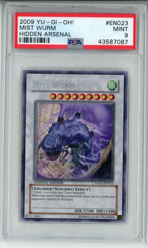 YUGIOH 1ST ED HA01-EN023 MIST WURM SECRET RARE HOLO FOIL PSA 9 MINT ...