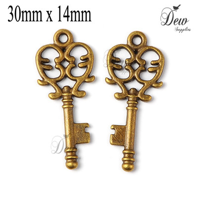 10 x Royal Skeleton Key Antique Old look Key Vintage old keys tibetan ...