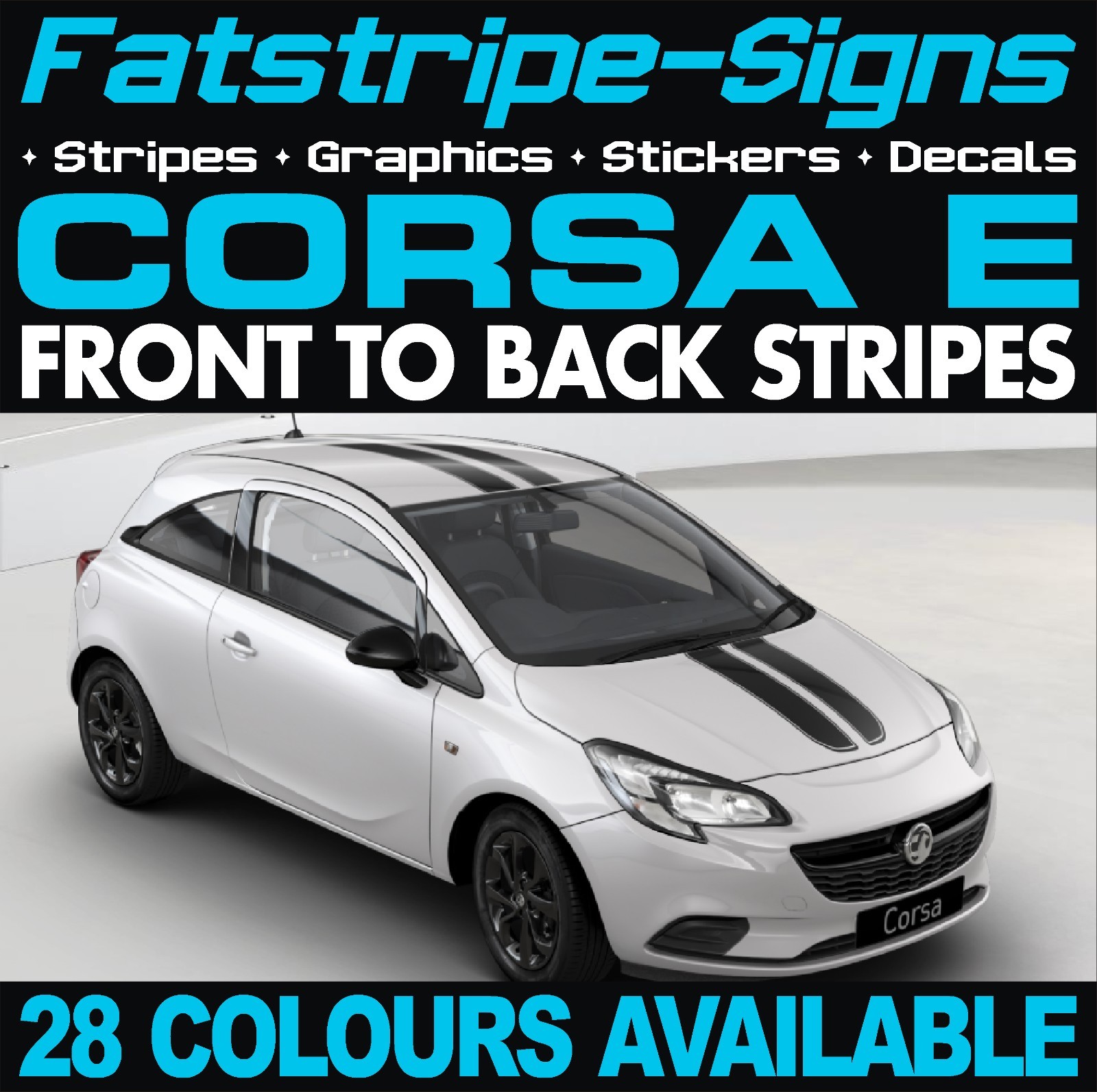 to fit VAUXHALL CORSA E STRIPES CAR GRAPHICS DECALS STICKERS VIPER ...