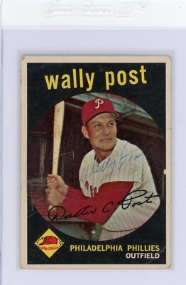 1959 TOPPS WALLY POST SIGNED *RARE* DECEASED 1982 #398 PHILLIES VG | eBay