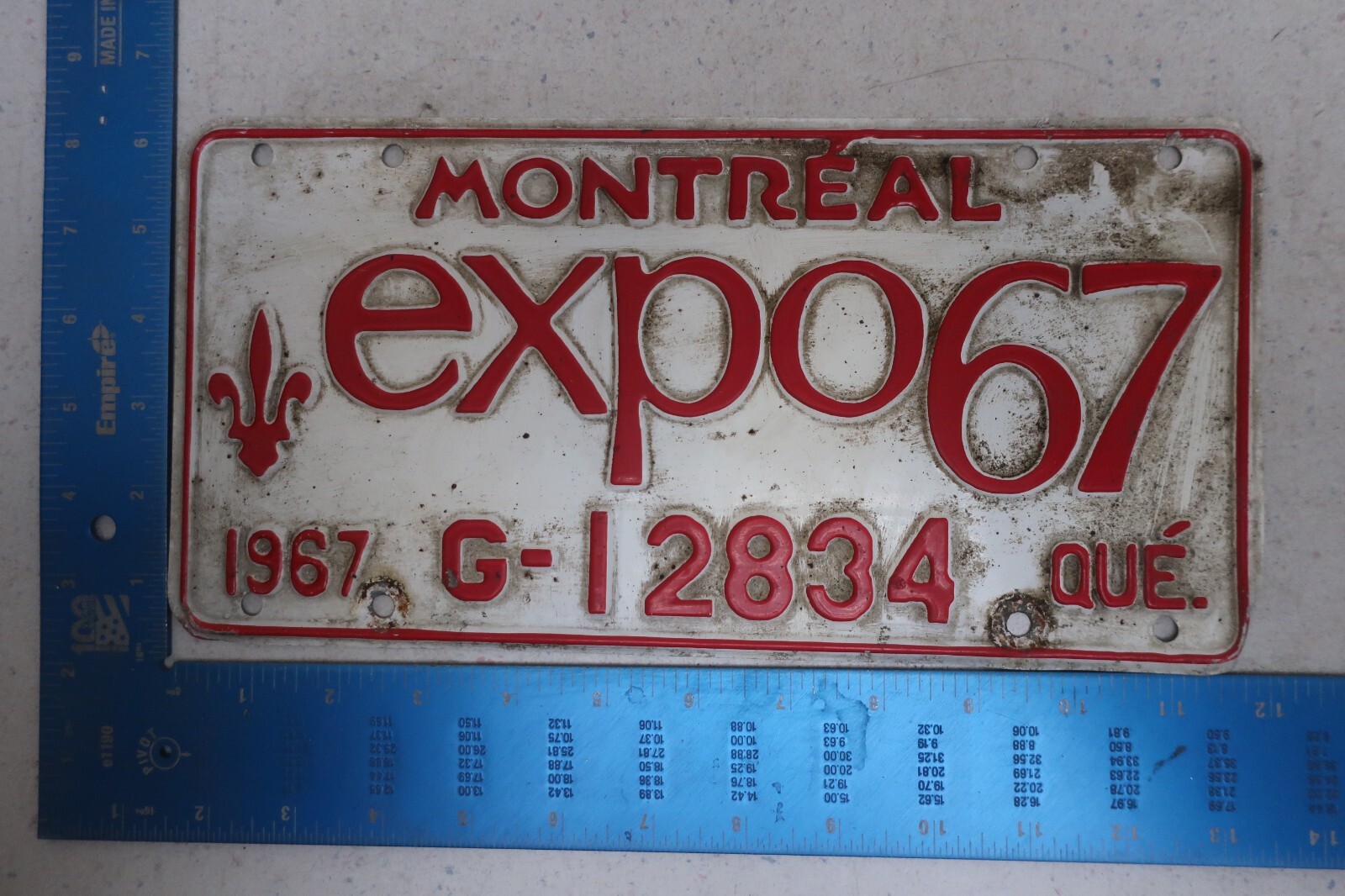 Quebec License Plate Montreal Canada PQ Expo 67 1967 Government Tag G ...