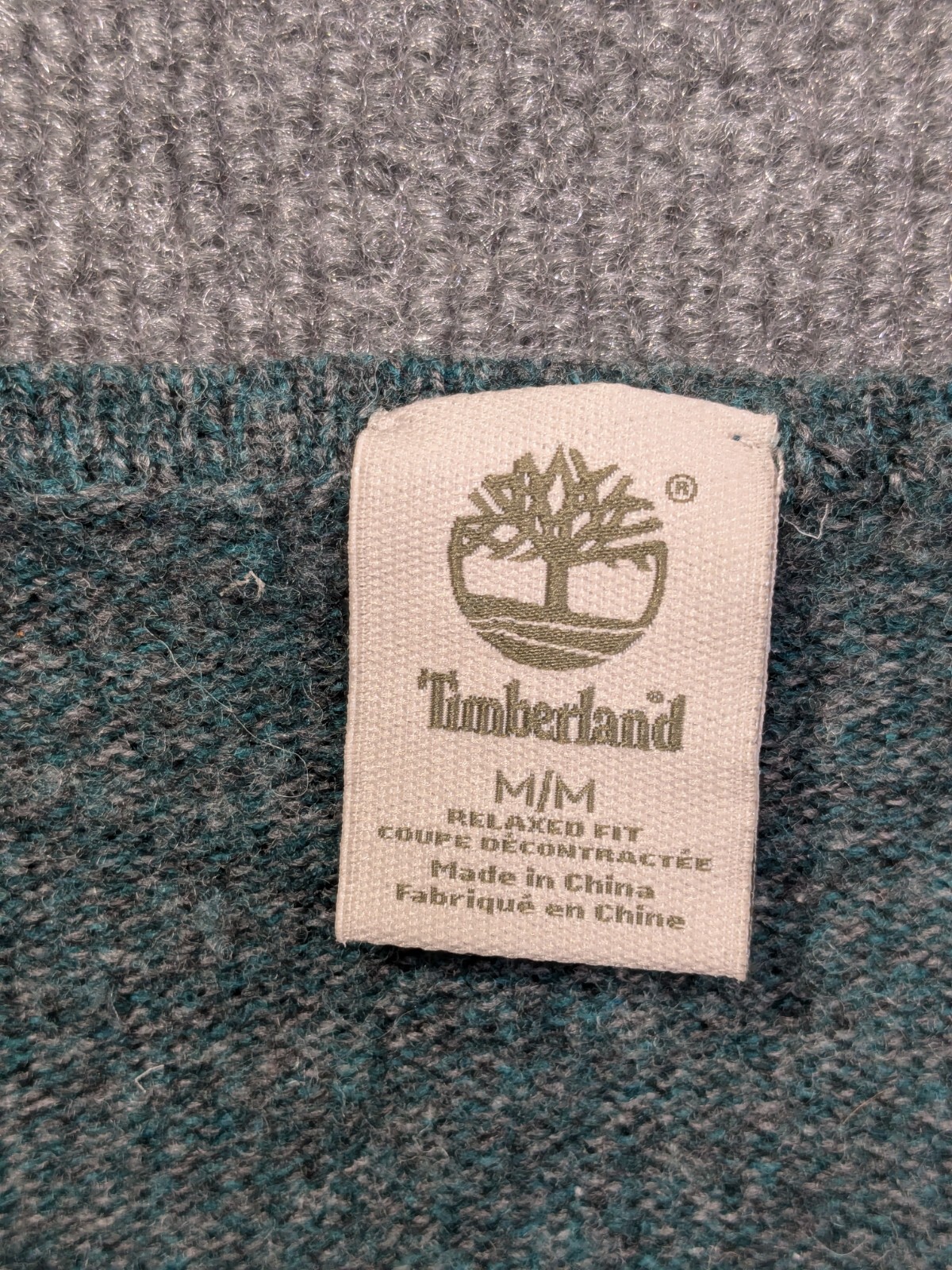 Timberland Lambswool Sweater Womens Medium Pullover Colorblock Blue ...