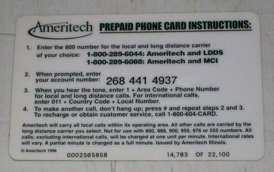 1996 Ameritech Phone Card Frank Thomas White Sox HOF | eBay