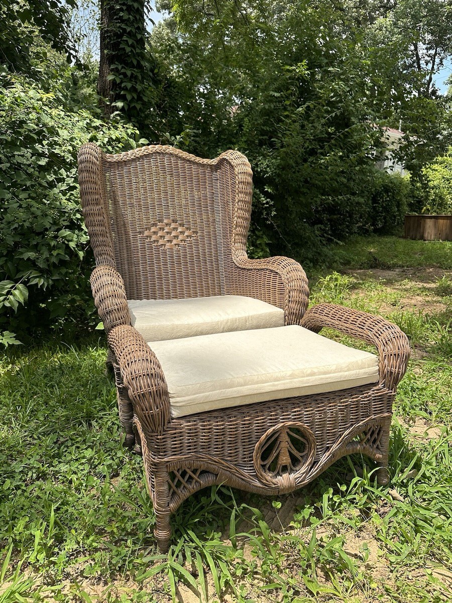 Oversized Wicker Chairs Oversized Wicker Egg Style Chair With Cushions