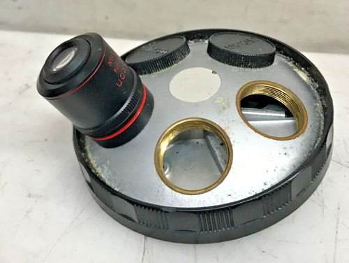 Nikon 5 Position Turret W/ Nikon PhL Plan 4 DL 0.1 160/- Objective Lens ...