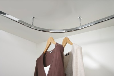 Wardrobe Rail Corner Oval Radius 90º Hanging Set Brackets Supports 825 ...