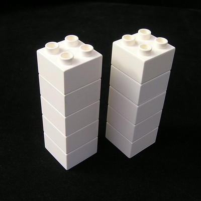Lego Duplo 2x2 Brick Lot of 10 White Blocks Castle House Police ...
