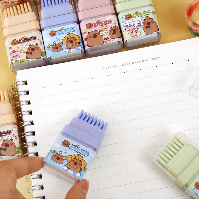 2Pcs Cartoon Capybara Eraser Soft Clean Eraser Creative Pencil Eraser ...
