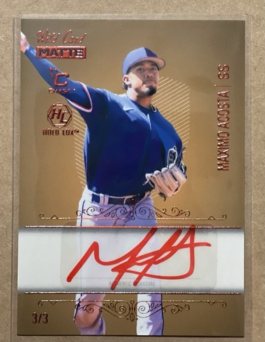 2024 Wildcard Matte Red Baseball Maximo Acosta Auto # /3 Texas Rangers ...