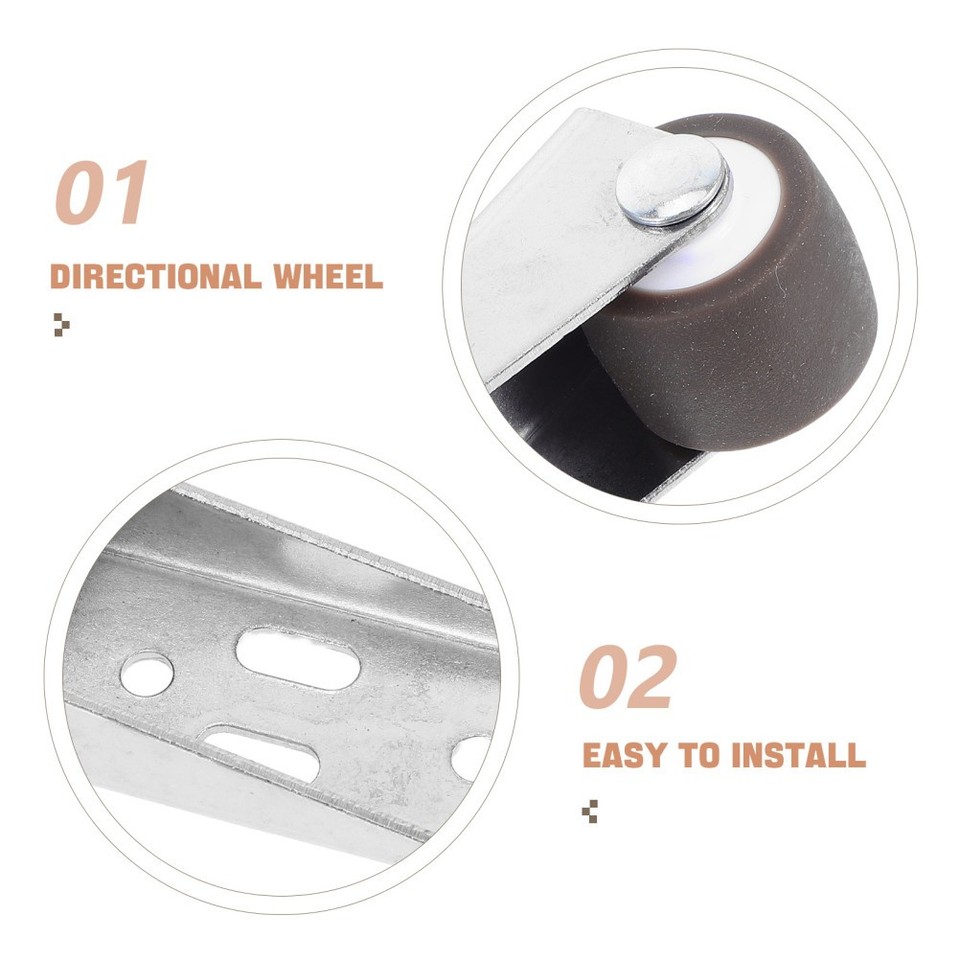4 Pcs Rubber Swivel Casters Sliding Patio Door Roller Barn Wheels Gate ...