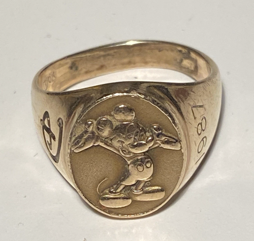 Mickey Mouse Cast Member Service Ring Disney 1987 Gold | eBay