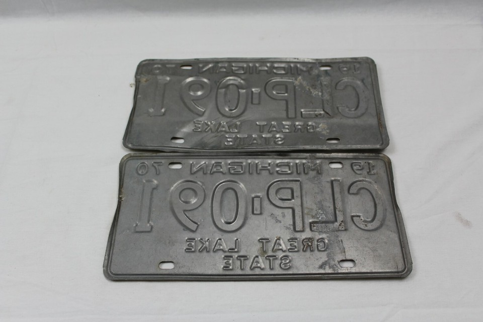 Pair of Vintage 1970 Michigan License Plates CLP 091 | eBay