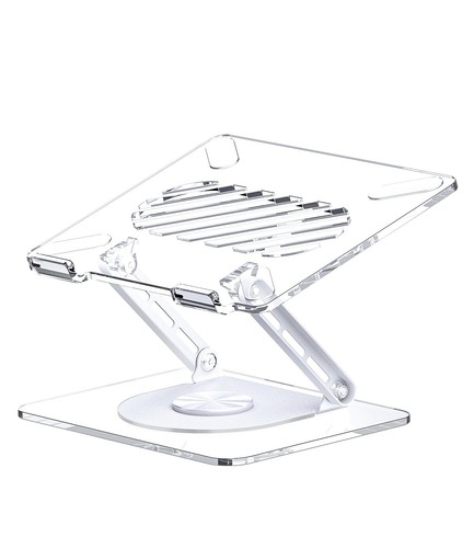 Acrylic Laptop Stand for Desk with 360 Rotating Base Ergonimic Foldable ...