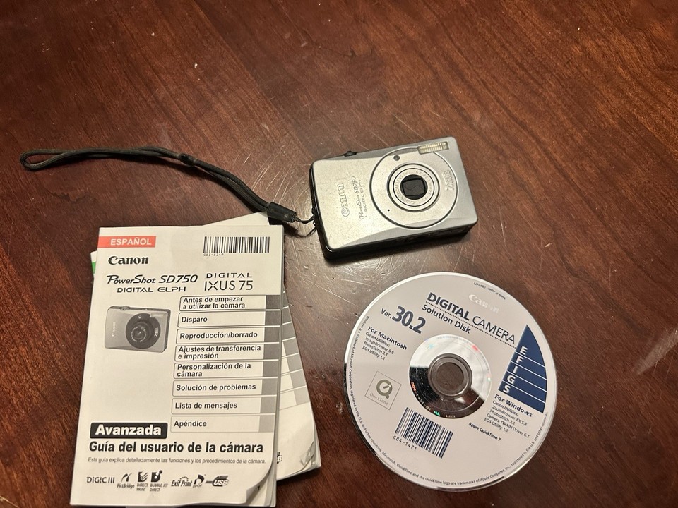 Canon PowerShot ELPH SD750-7.1 MP Digital Camera-SD Card & Charger ...