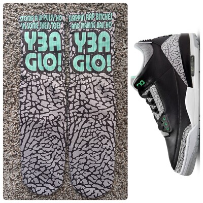 Yea Glo /green Glow 3s Socks | eBay