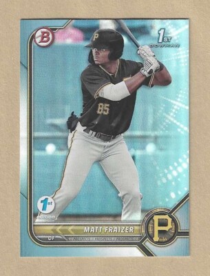 2022 Bowman 1st Edition #BPPF-91 Matt Frazier SKY BLUE Foil Parallel ...