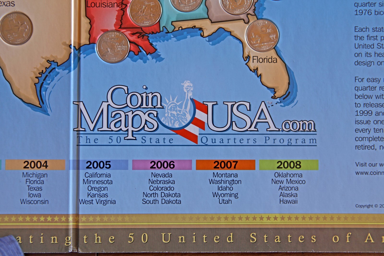 The 50 USA States Coin Collection (1999-2008) Complete w/ 50 State ...