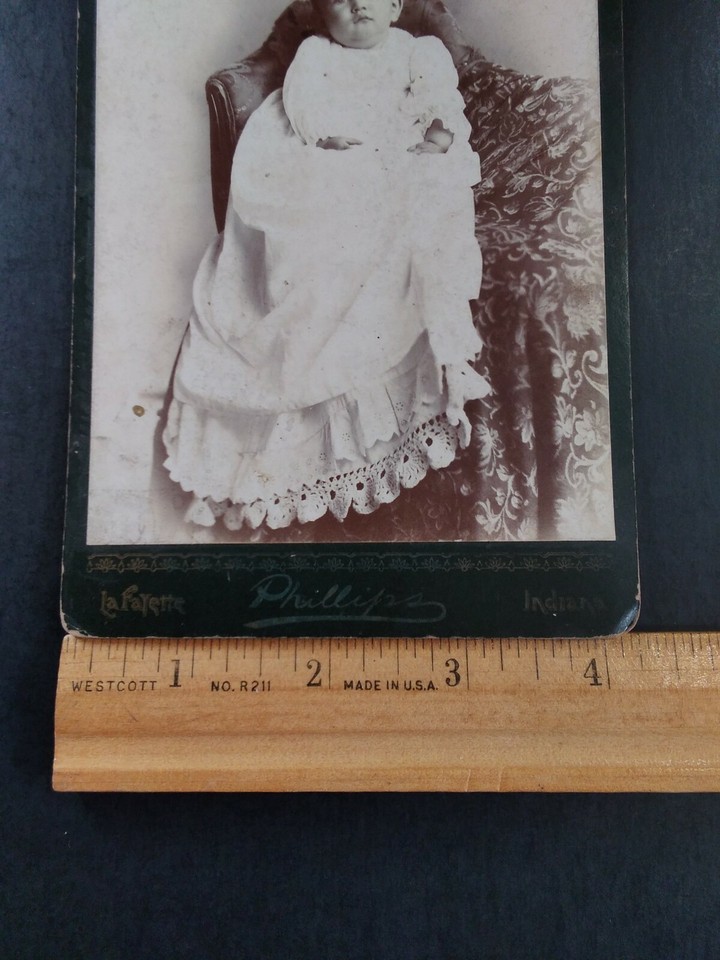 Baby Antique Photo VTG Early 1900s Portrait Lafayette IN Dress Really ...