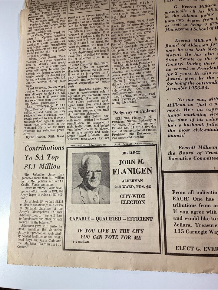 Atlanta GA Newspaper Page 1969 Oct 1 Everett Millican Goldie Hawn ...