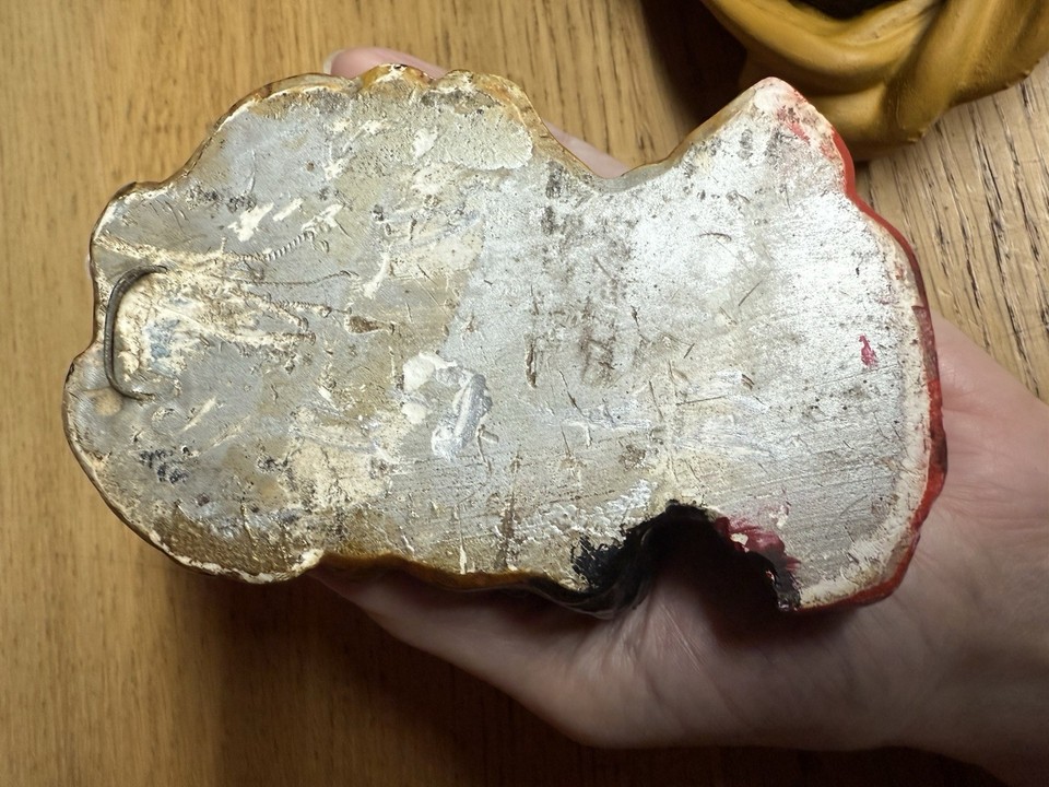 BOSSONS INDIAN TURK x 2 CHALKWARE HEADS WALL FACE MASKS VINTAGE | eBay