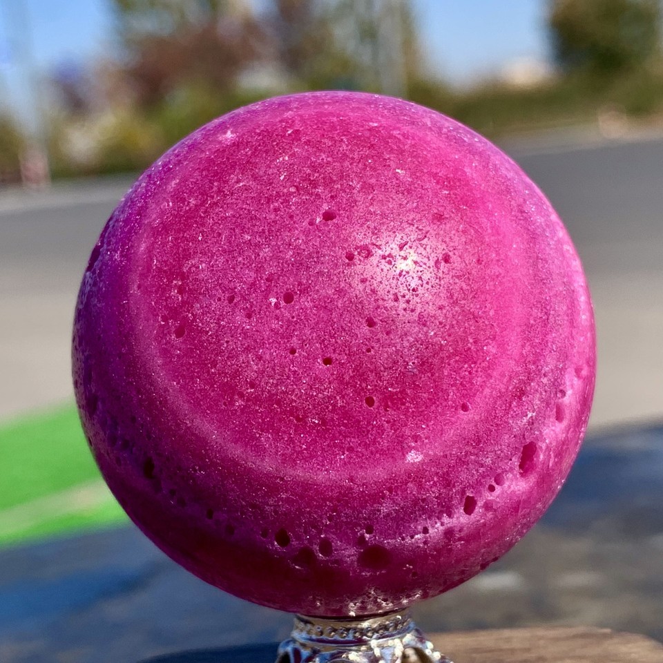 186G Natural red ruby Corundum sphere crystal mineral sample ball ...