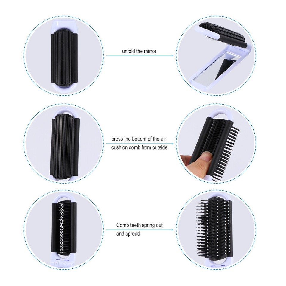 Folding Comb with Mirror 3pcs for Easy Travel Hair Grooming in Three ...