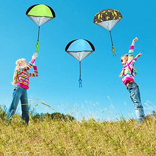 6 Pack Parachute Toy Tangle-Free Throwing Hand Flying Toy for Children ...