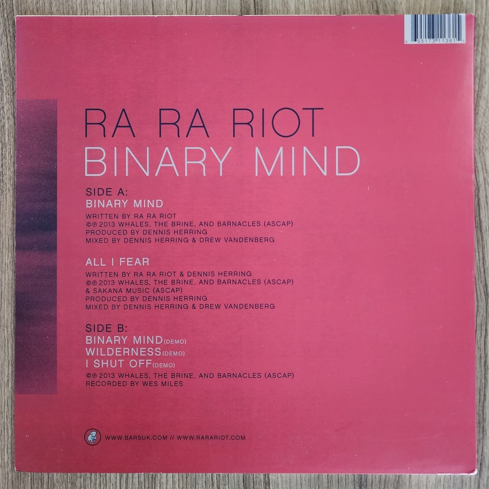 Ra Ra Riot - Binary Mind 10" Single Vinyl Record RSD 2013 | eBay