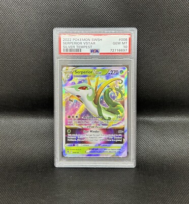 PSA 10 Pokémon TCG Serperior VSTAR Silver Tempest 008/195 Holo Ultra ...