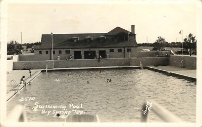 c1940 RPPC Postcard; Swimming Pool, Big Springs TX Howard County ...