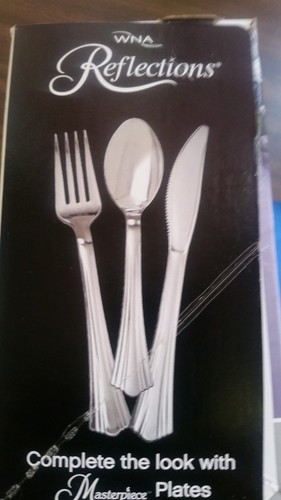 REFLECTIONS HEAVY SINGLE USE PLASTIC CUTLERY COMBO 60 FORKS, 60 KNIFE ...