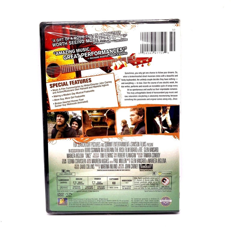 Once (DVD 2007) Searchlight Pictures Musical/Romance Movie Brand New ...