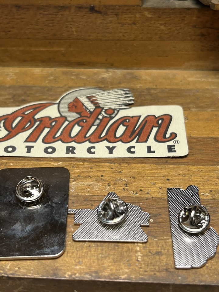 Lot Of 3 Genuine Indian Motorcycle Pins, Vintage Rare Metal | eBay