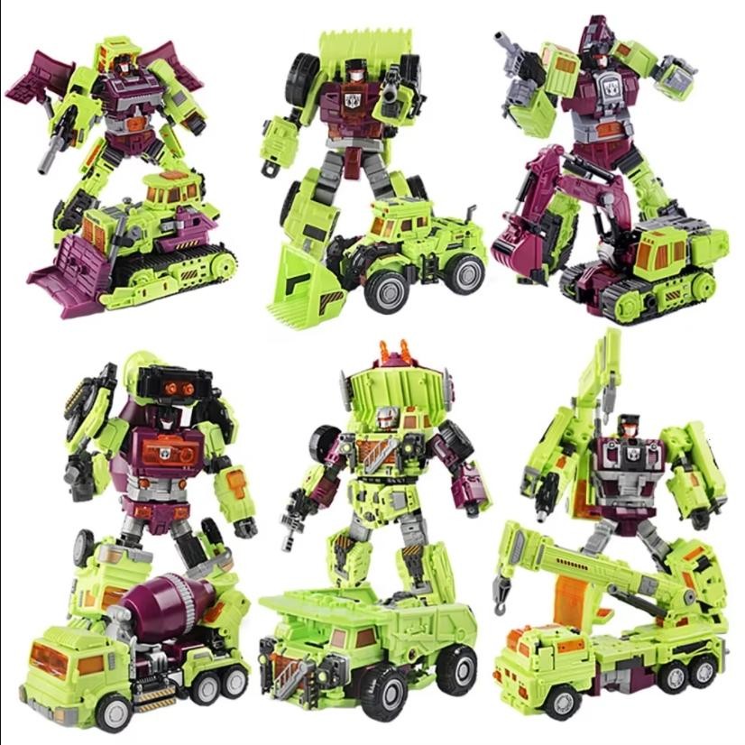 NBK Devastator Transformer Robot KO Version G1 Green Yellow 6 in 1 ...
